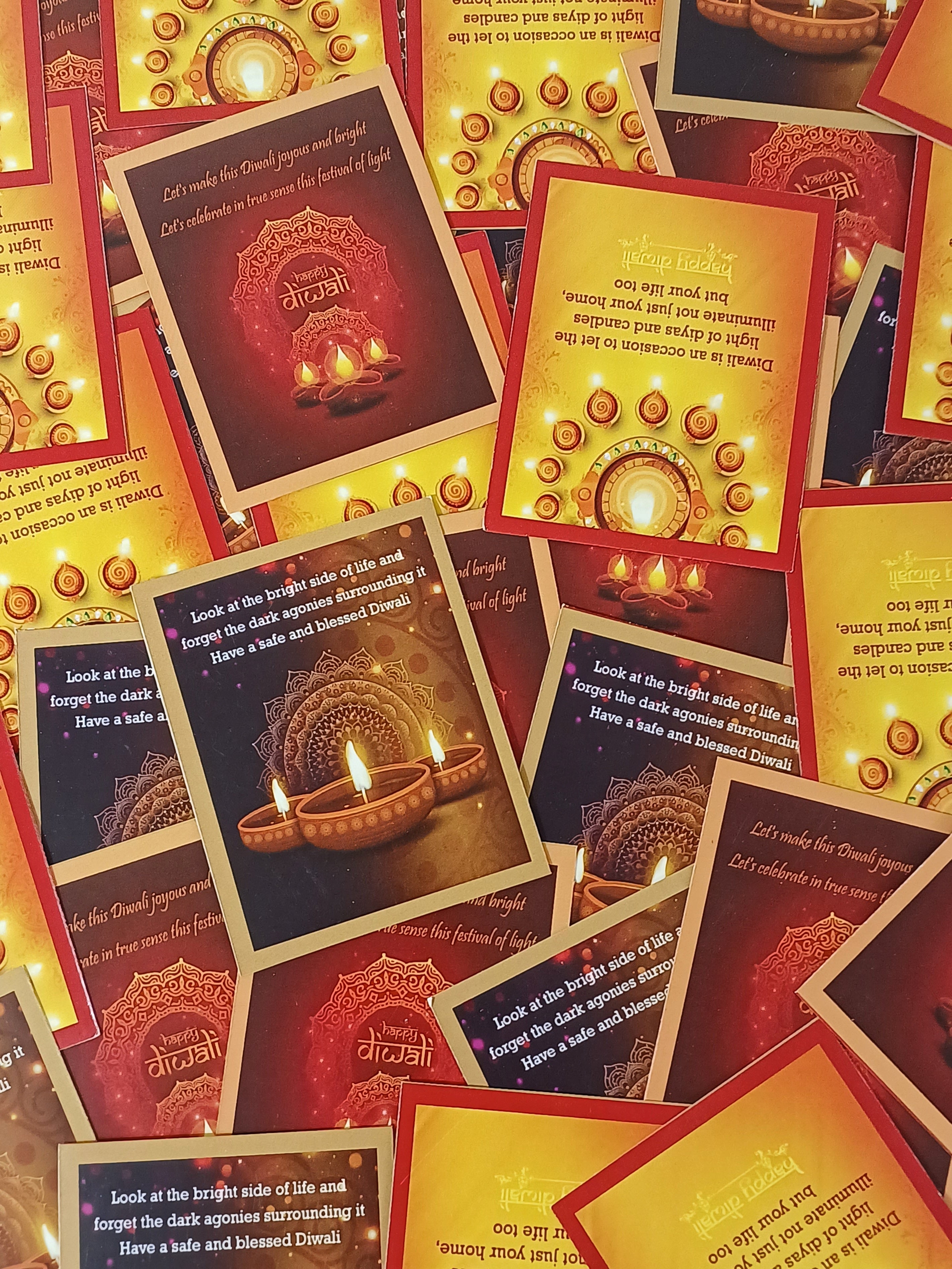 A301 Happy Diwali Rectangle Card Tags – Vinayak De Food Mart