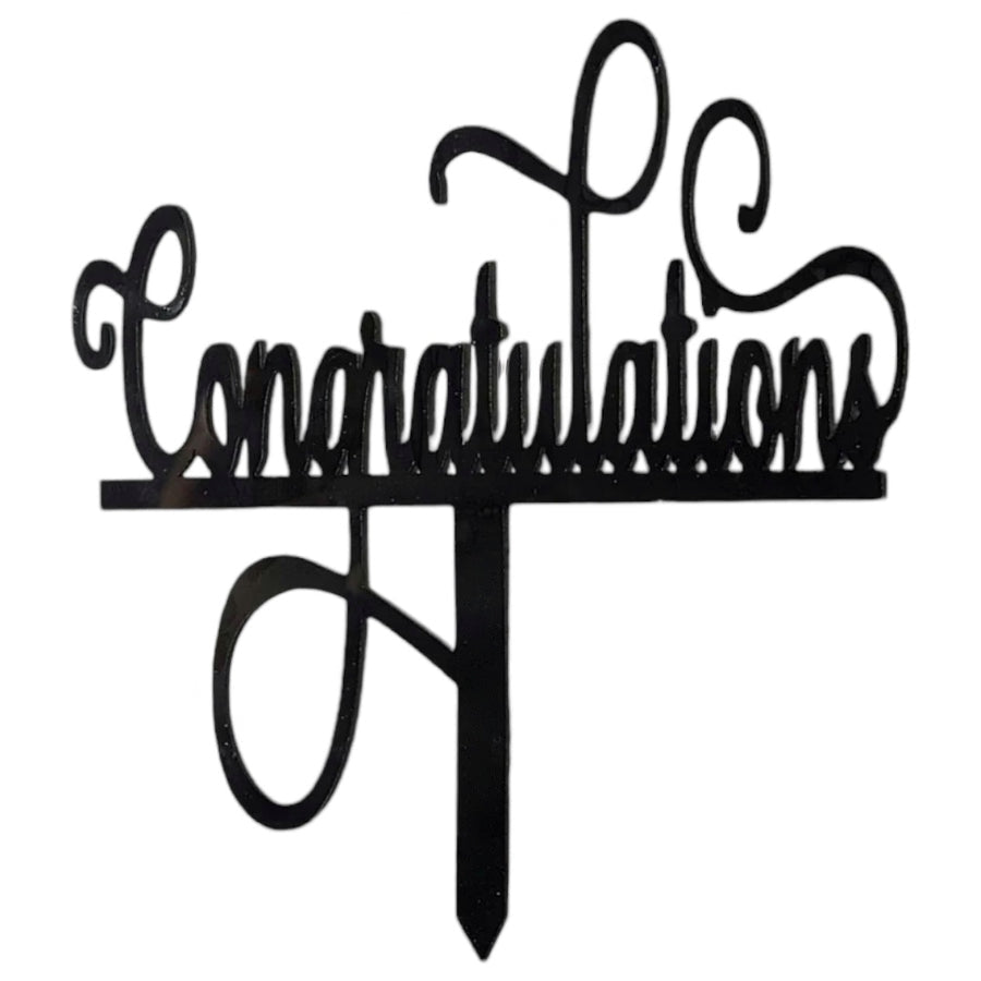 D39 Congratulations Black Acrylic Topper – Vinayak De Food Mart