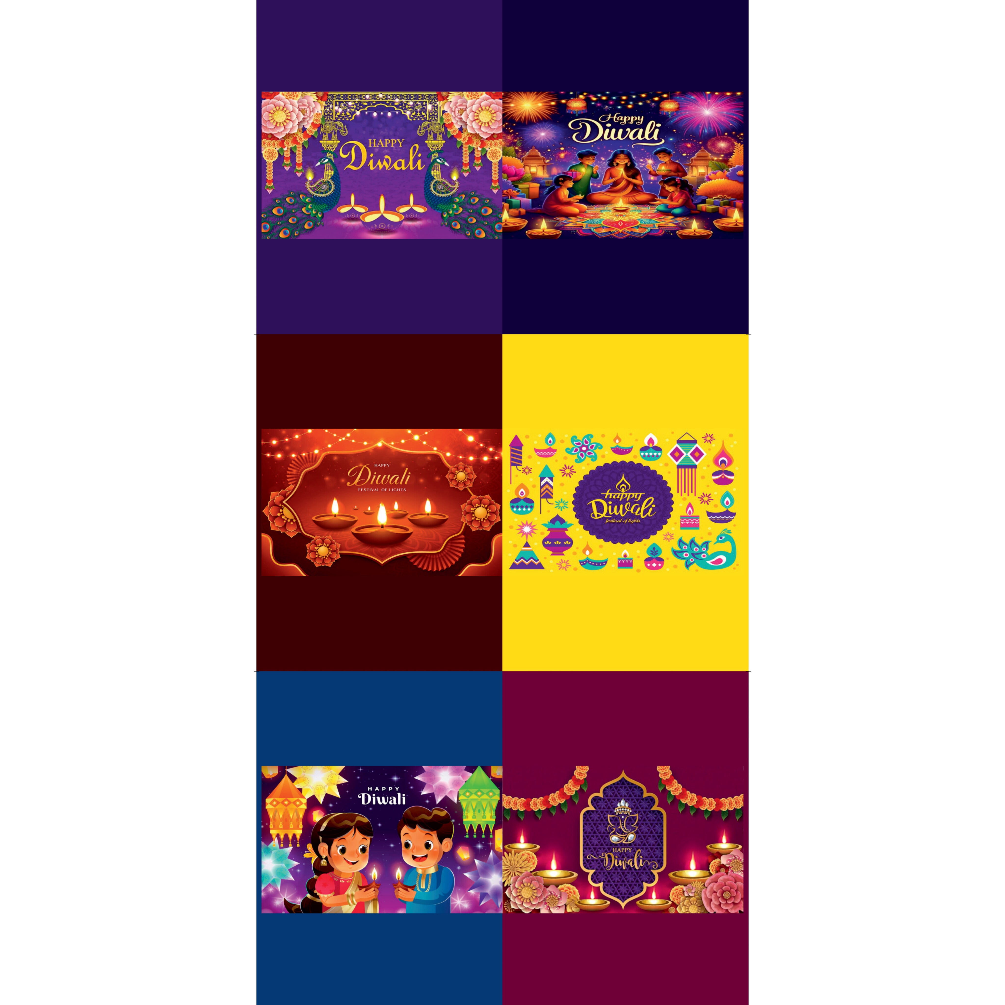J318A Happy Diwali Horizontal Medium Chocolate Bar Sticker Sheet ...