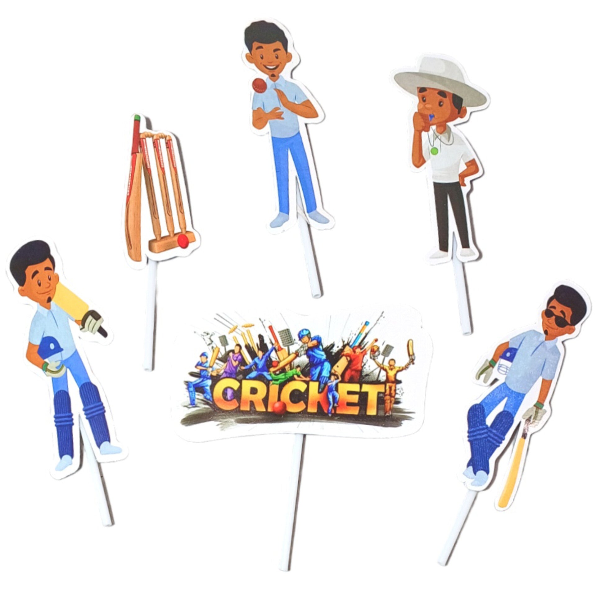A232 Cricket Cake Toppers | Paper Theme Toppers Set – Vinayak De Food Mart