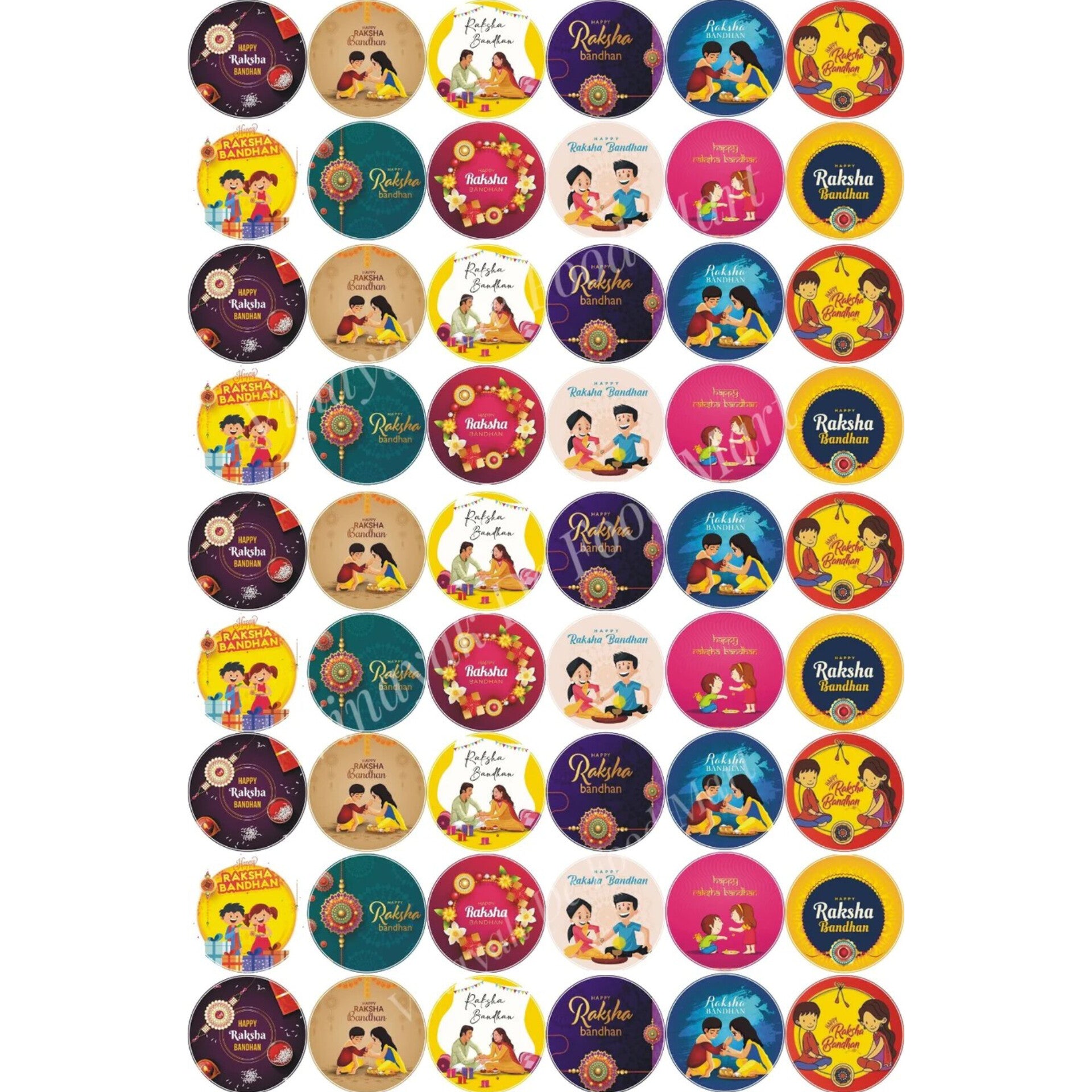 Happy Rakhi Round Sticker Sheet – Vinayak De Food Mart