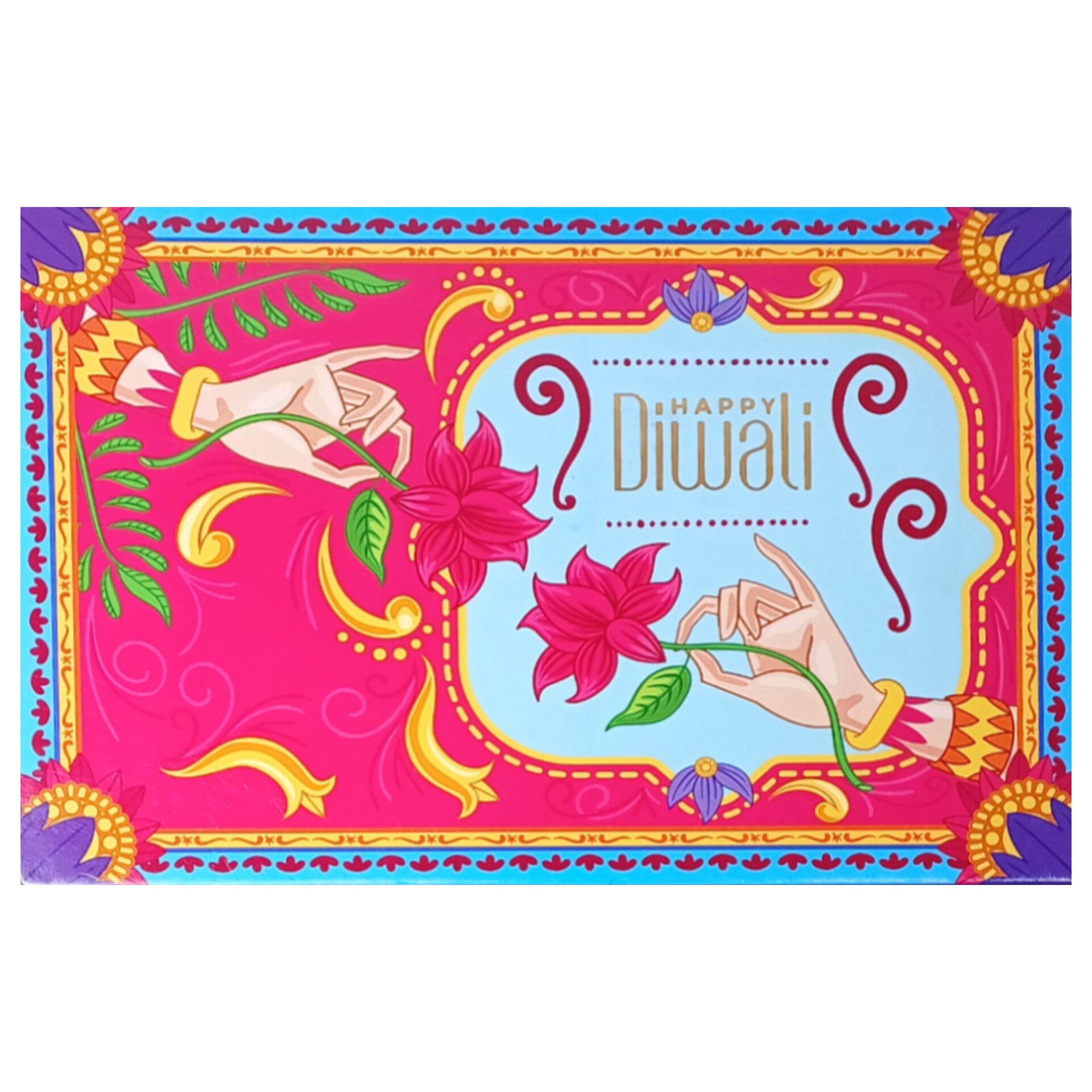 M328 18 Cavity Happy Diwali Pink Lotus Chocolate Box – Vinayak De Food Mart