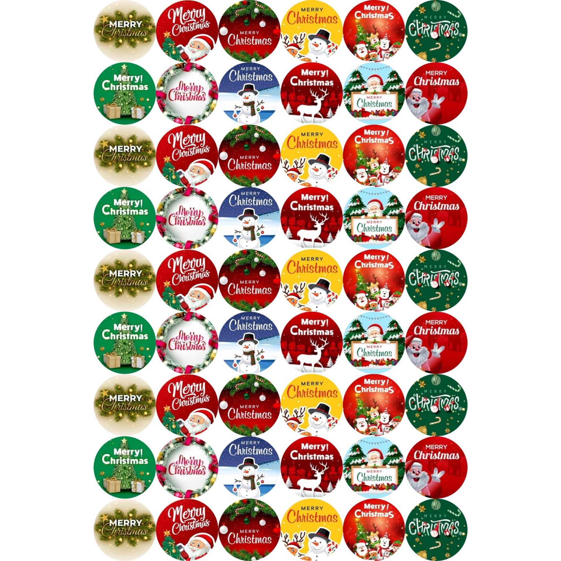 Merry Christmas Round Sticker Sheet – Vinayak De Food Mart