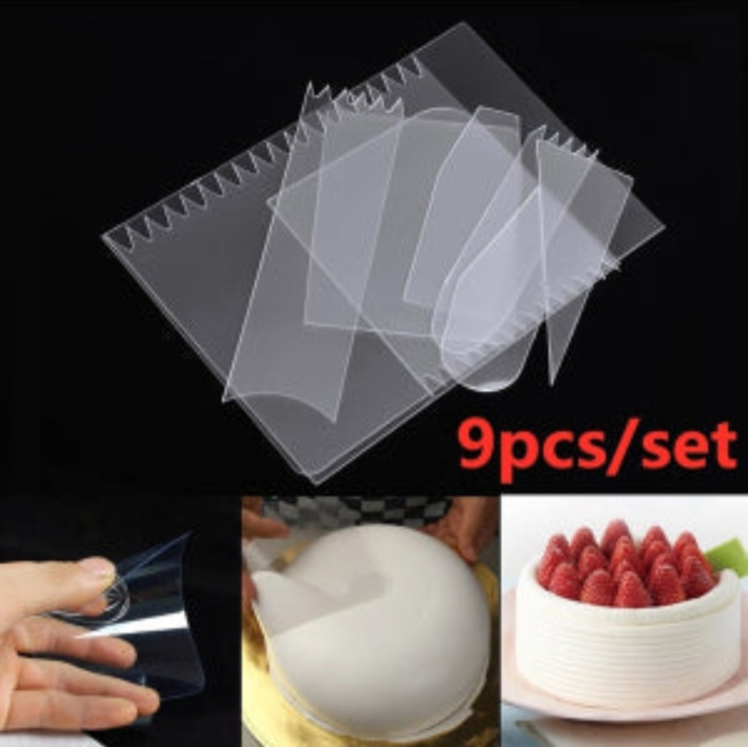 Plastic OHP Sheet Cake Scraper 9 Piece Set – Vinayak De Food Mart