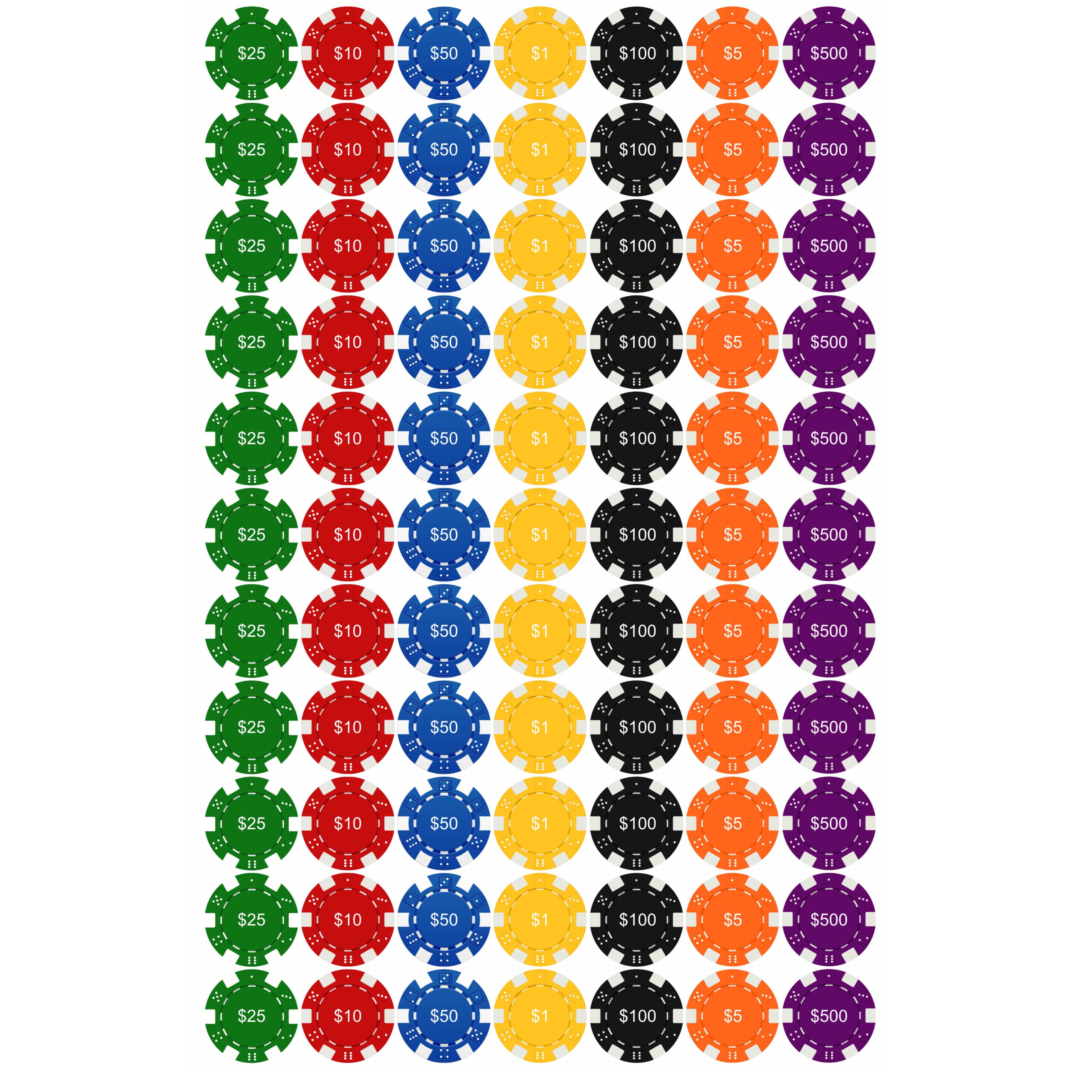 J322A Poker Chips | Coins Diwali Chocolate Sticker Sheet – Vinayak De ...