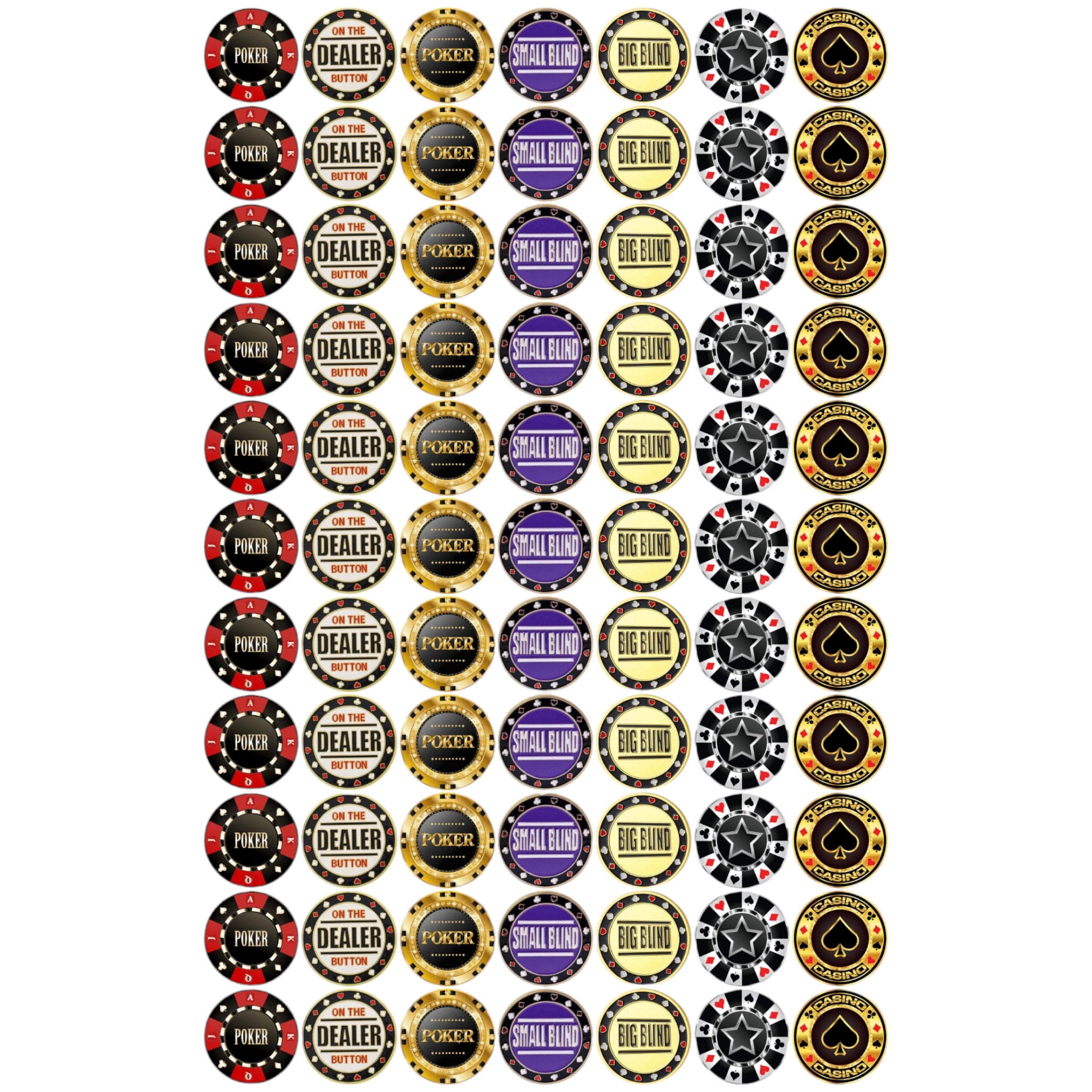 J322B Poker Chips | Coins Diwali Chocolate Sticker Sheet – Vinayak De ...