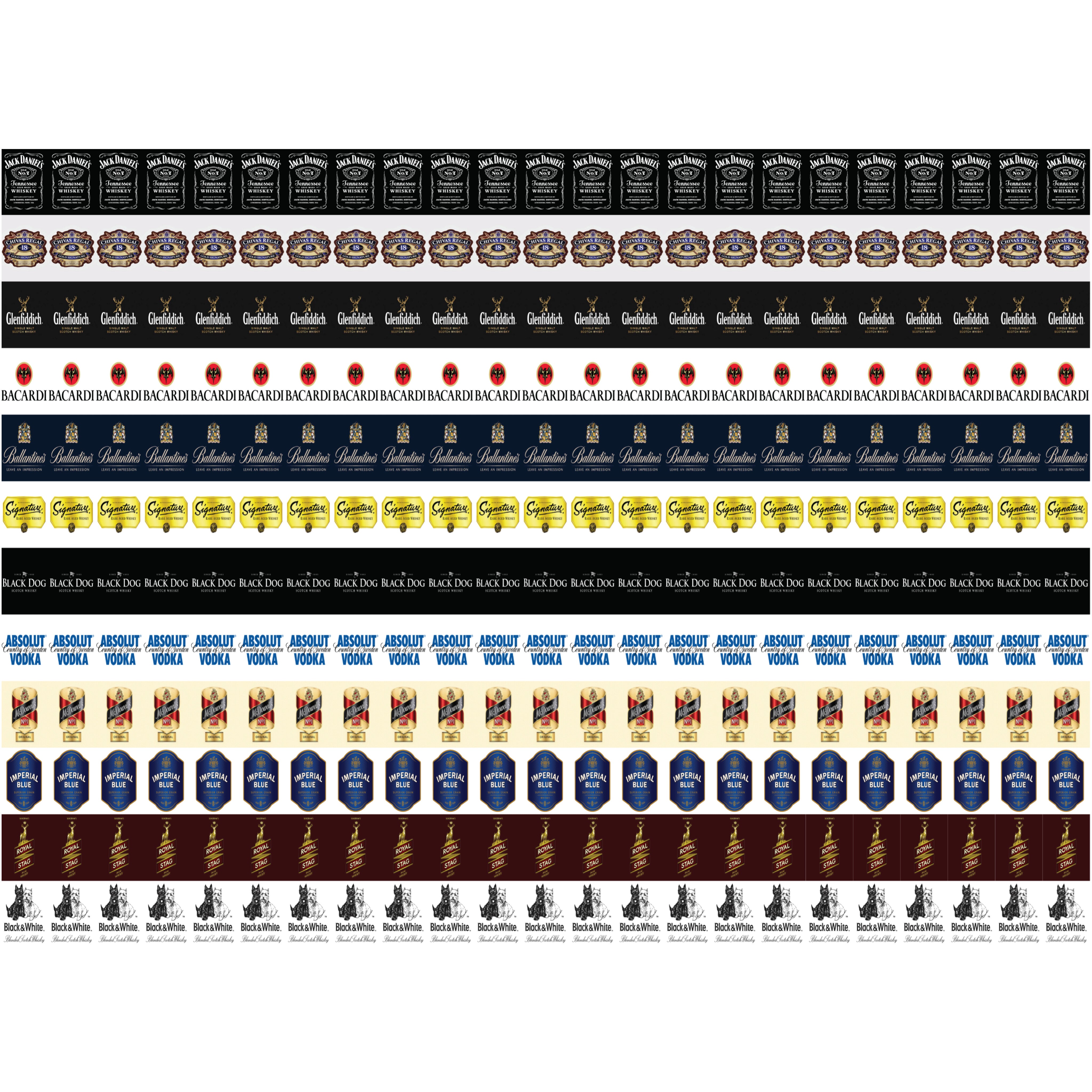 J140A Small Size Alcohol | Liquor Bottle Chocolate Sticker Sheet ...