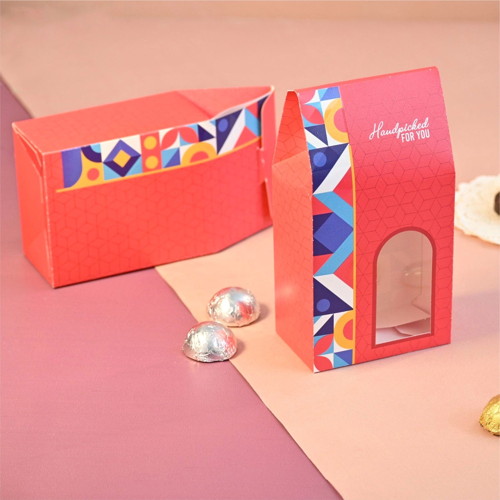 M837 Red Prism Standing Pouch Multi Purpose Gift Box for Chocolates ...