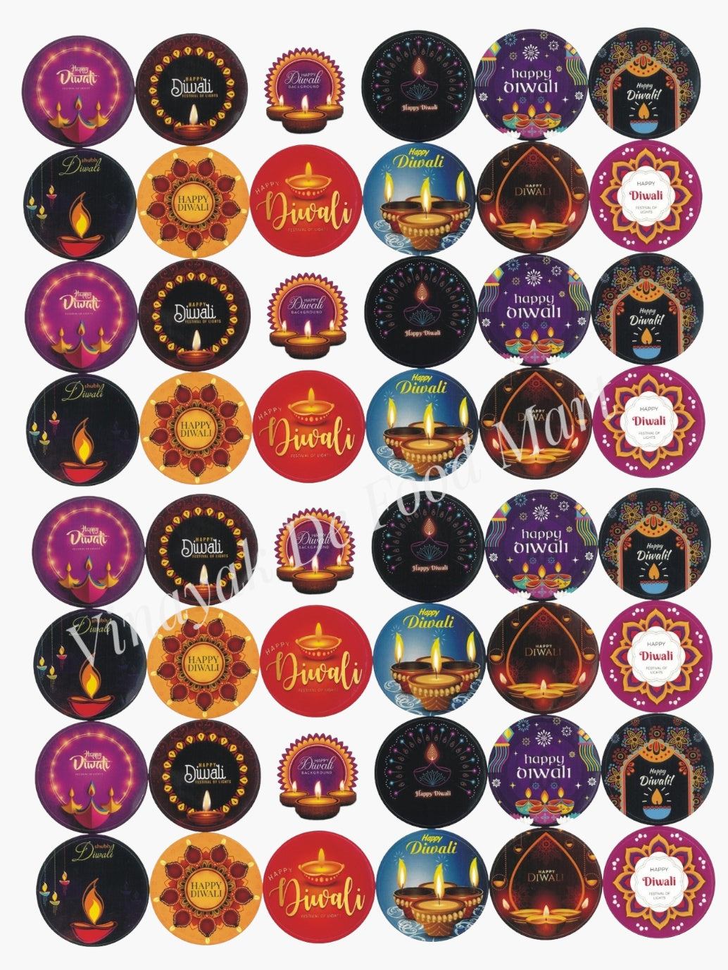 Happy Diwali Round Sticker Sheet – Vinayak De Food Mart